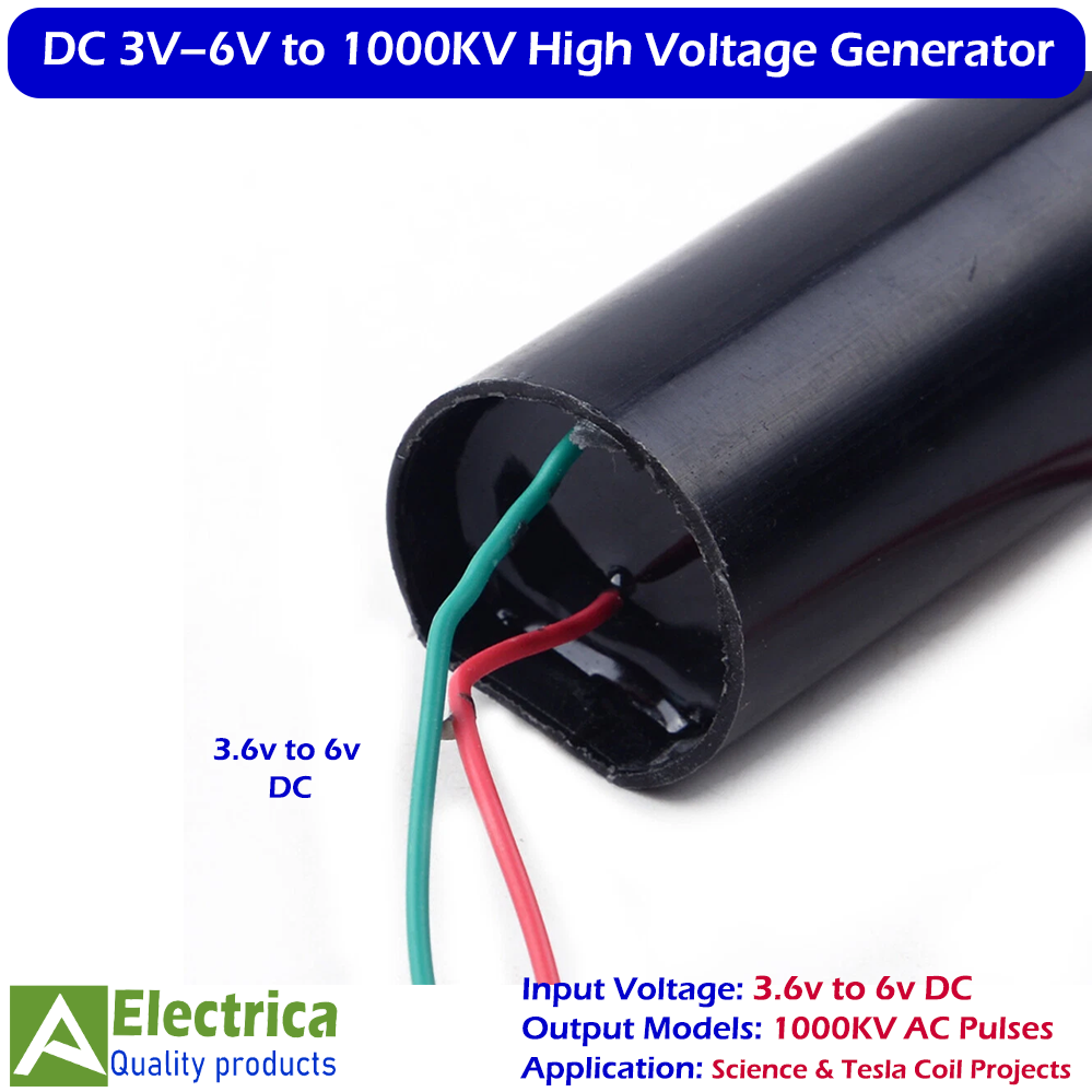 1000kV High Voltage Generator 3.7–6V DC to 100000V Arc Ignition High ...